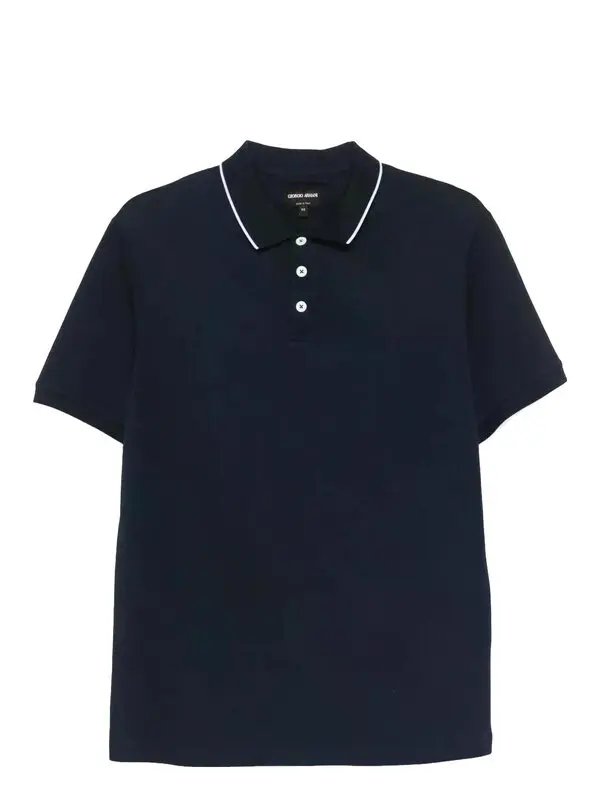Giorgio Armani Cotton Polo Shirt - Blue