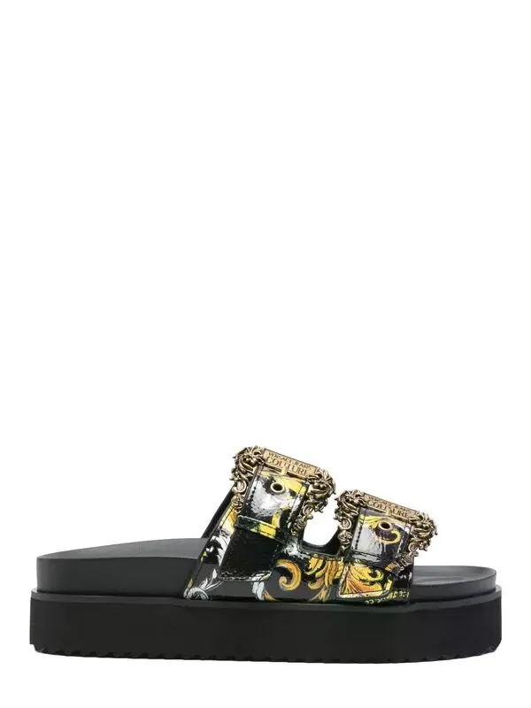 Versace Barocco-print Slides - Black
