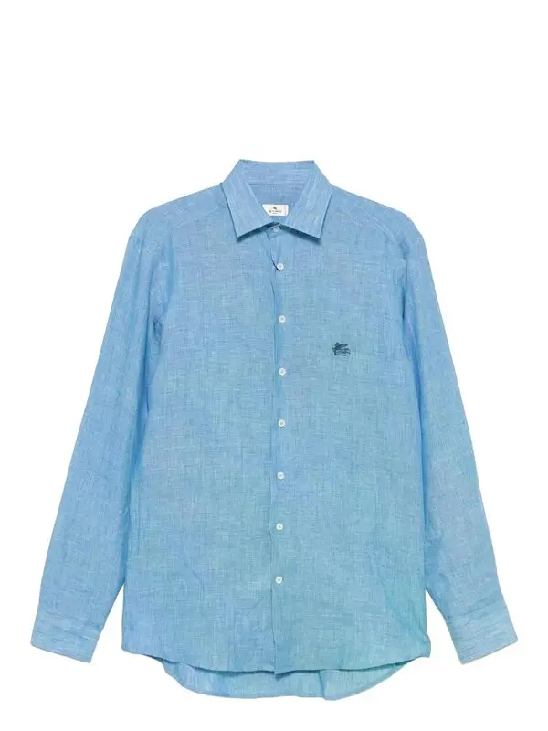 Etro Pegaso-motif Shirt - Blue