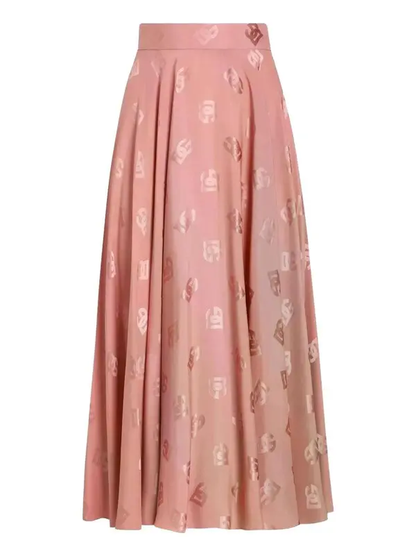 Dolce & Gabbana Dna Monogram Midi Skirt - Pink