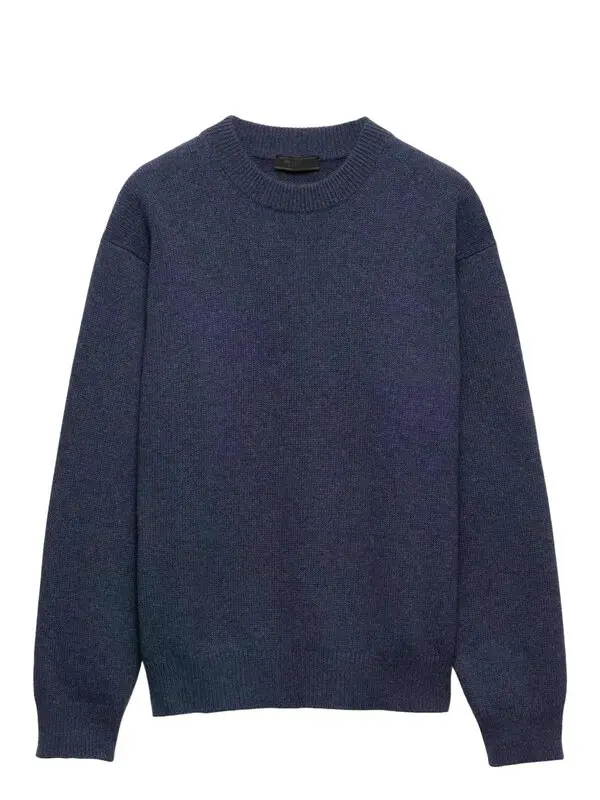 Prada Logo-embroidered Jumper - Blue