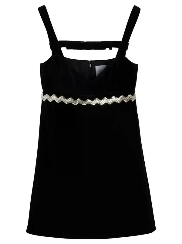 PATOU Rhinestone-embellished Mini Dress - Black