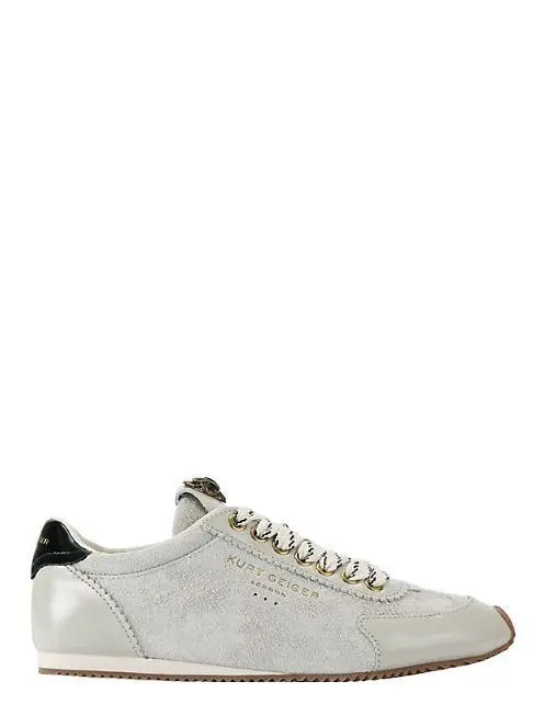 Kurt Geiger Leather Trainers With Eagle Embellishment - Bone