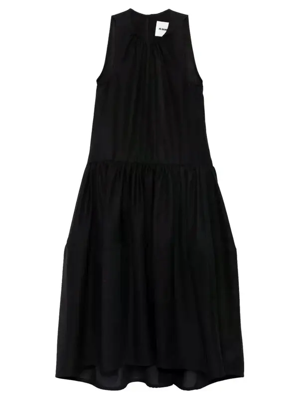 JIL SANDER Wool Midi Dress - Black