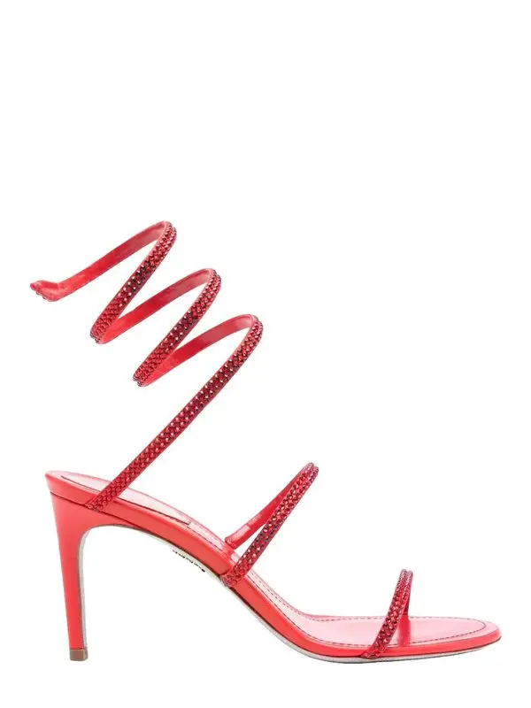 Rene Caovilla 80mm Rhinestone-embellished Sandals - Red