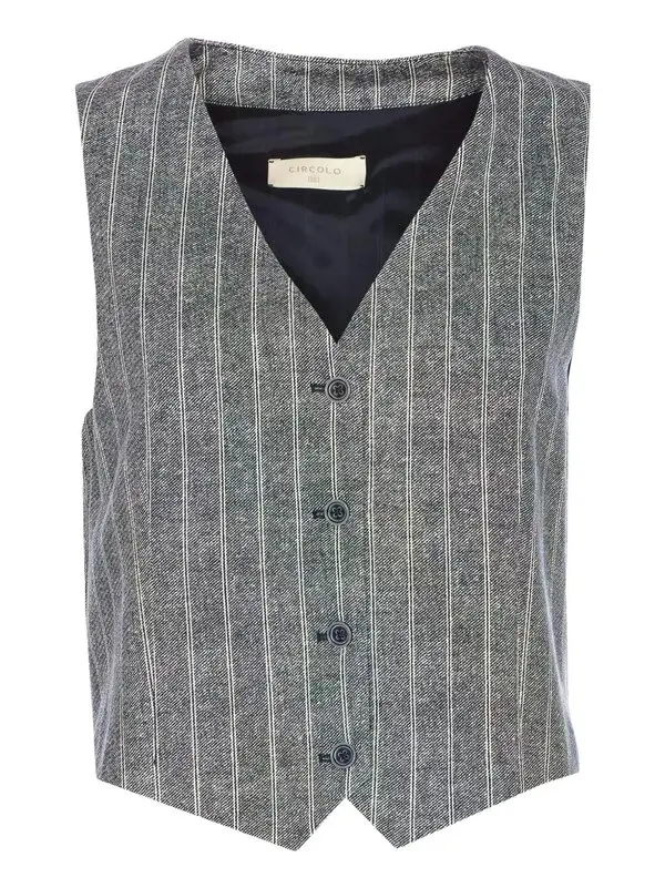 CIRCOLO 1901 Striped Vest - Grey