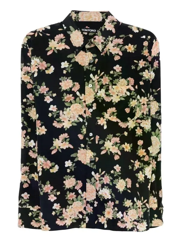TOM FORD Floral-print Shirt - Black