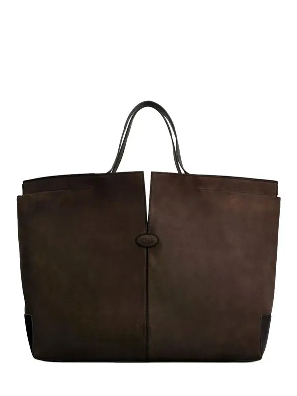 TOD'S Maxi Suede Tote - Brown