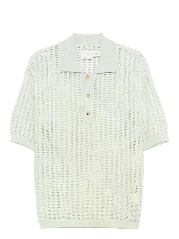 FENG CHEN WANG Open-knit Polo Shirt - Green