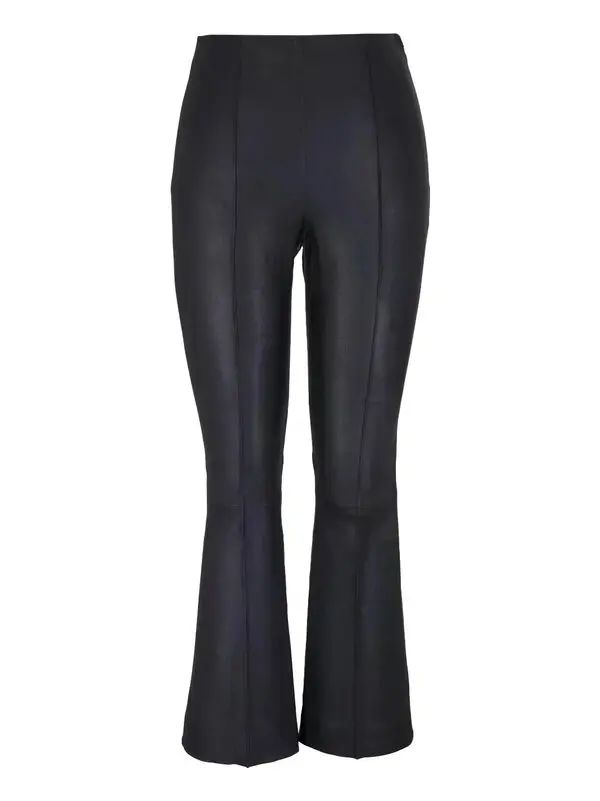 Vince Cropped Leather Trousers - Black