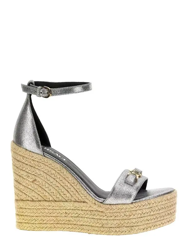 Versace 95mm Medusa Espadrilles - Silver