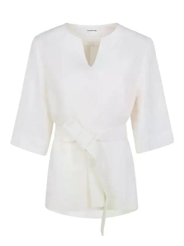 P.a.r.o.s.h Belted Blouse - Neutrals