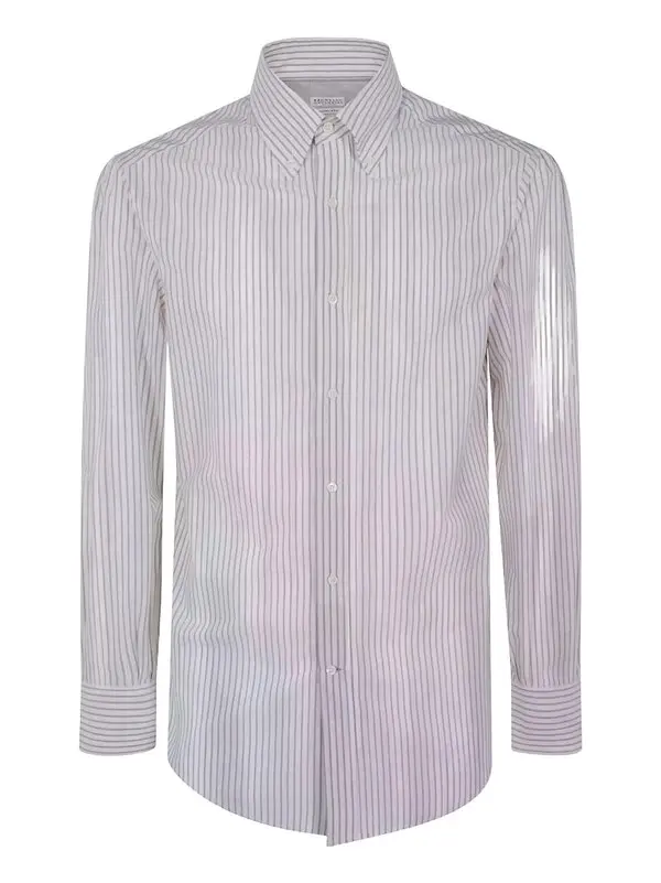 Brunello Cucinelli Striped Shirt - Brown