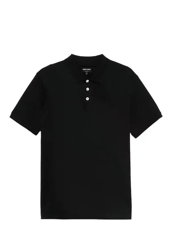 Giorgio Armani Piqué Polo Shirt - Black