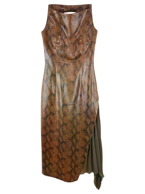 Rokh Pleated Dress - Brown