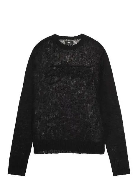 StÜssy Loose Knit Logo Sweater - Black