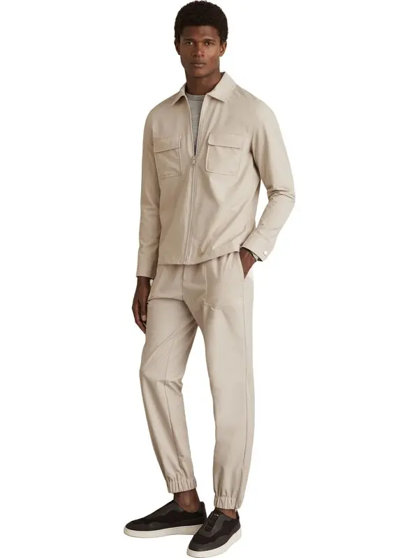REISS Climb Stretch-nylon Cuff Trousers - Stone
