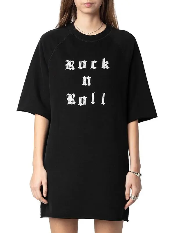 Zadig&Voltaire Grace Rock'n'roll Studs T-shirt Dress - Black