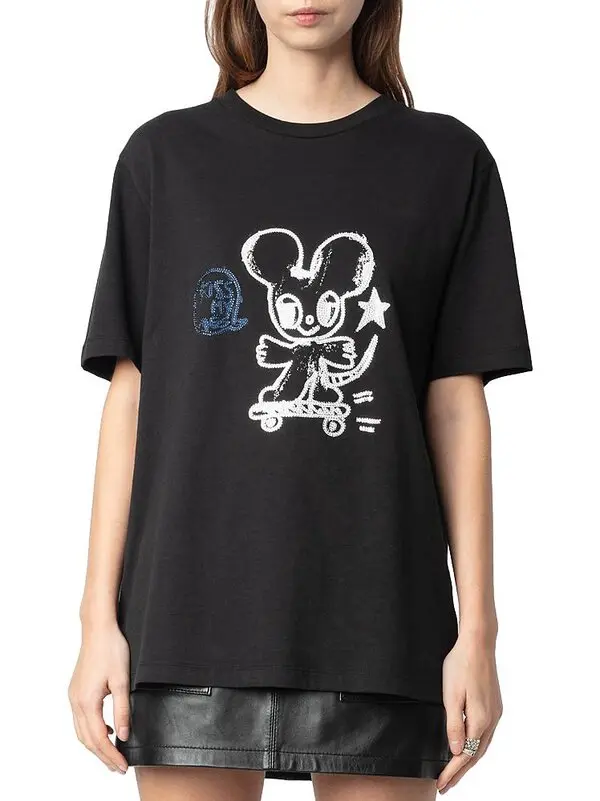 Zadig&Voltaire Edwin Happy Mouse Tee - Black