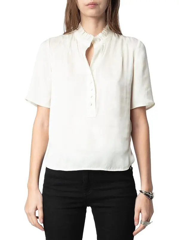 Zadig&Voltaire Topher Satin Top - Flake