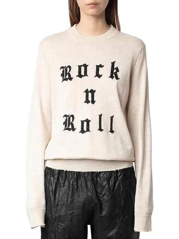 Zadig&Voltaire Ivy Rock N Roll Graphic Wool Sweater - Geology