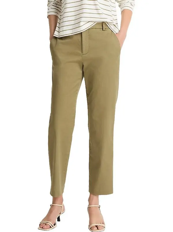 Vince Mid-rise Ankle Chinos - Olive Stone