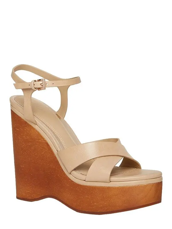 Paige Harlow Wedge Sandals - Latte