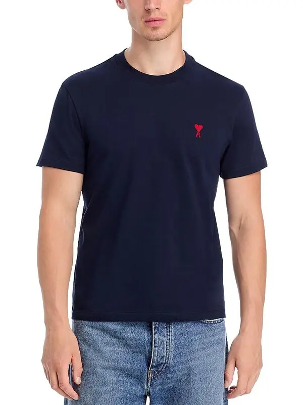 Ami Short Sleeve Logo Tee - Blue Nuit
