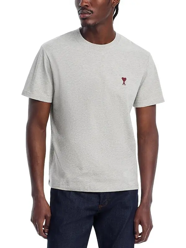 Ami Short Sleeve Logo Tee - Heather Gray