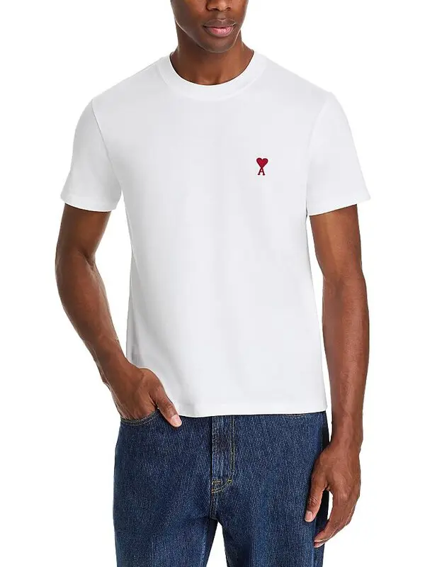 Ami Short Sleeve Logo Tee - White