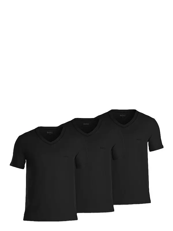 BOSS Classic V Neck Tee, Pack Of 3 - Black