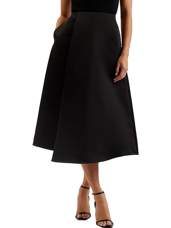 Ted Baker London Asymmetric Faux Wrap Skirt - Black