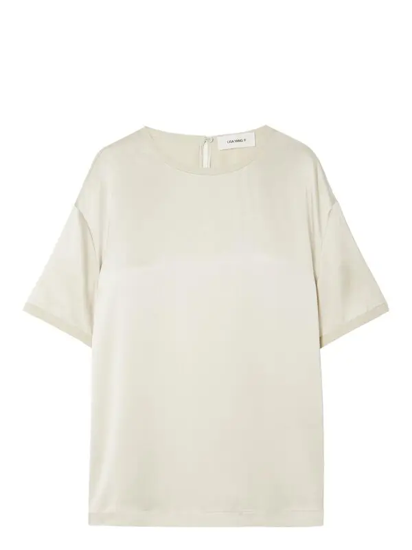 LISA YANG Silk T-shirt - Neutrals