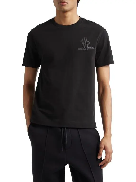 Moncler Logo Embellished T-shirt - Black