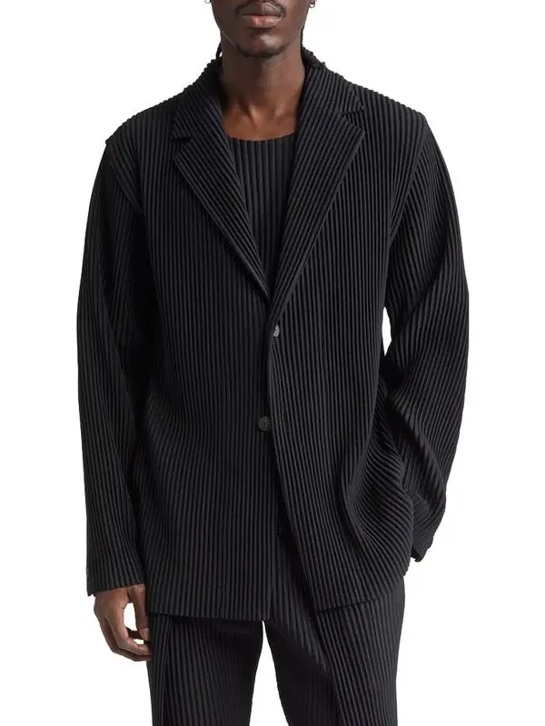 Issey Miyake Basics Pleated Blazer - Black