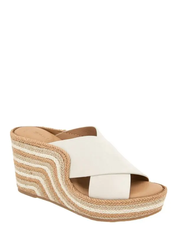 Gentle Souls By Kenneth Cole Porto Espadrille Wedge Sandals - Stone Nubuck
