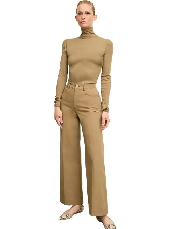 M.M.LAFLEUR Fine-ribbed Turtleneck - Saddle
