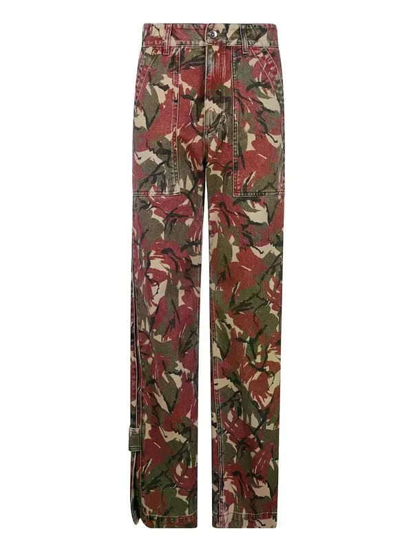 Rabanne Camouflage-print Jeans - Red
