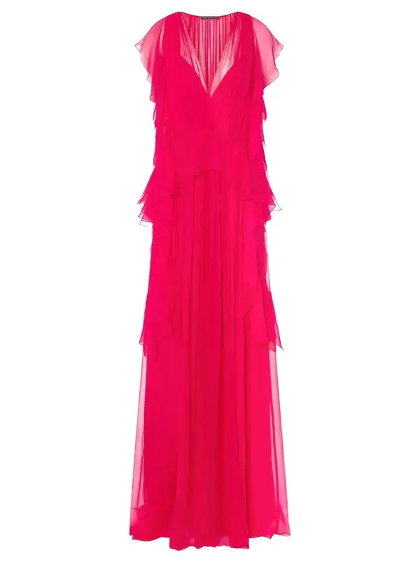 Alberta Ferretti Draped Maxi Dress - Pink