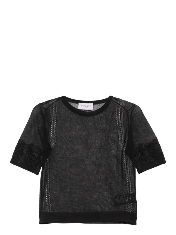 ERMANNO FIRENZE Sheer T-shirt - Black
