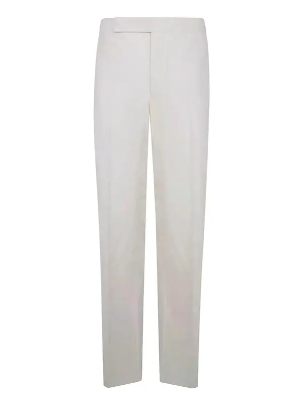 LARDINI Wool Straight-leg Trousers - White