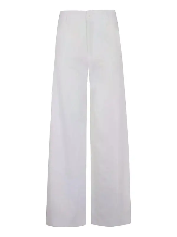 High Straight-leg Trousers - White
