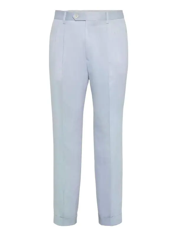 Brunello Cucinelli Pressed-crease Trousers - Blue