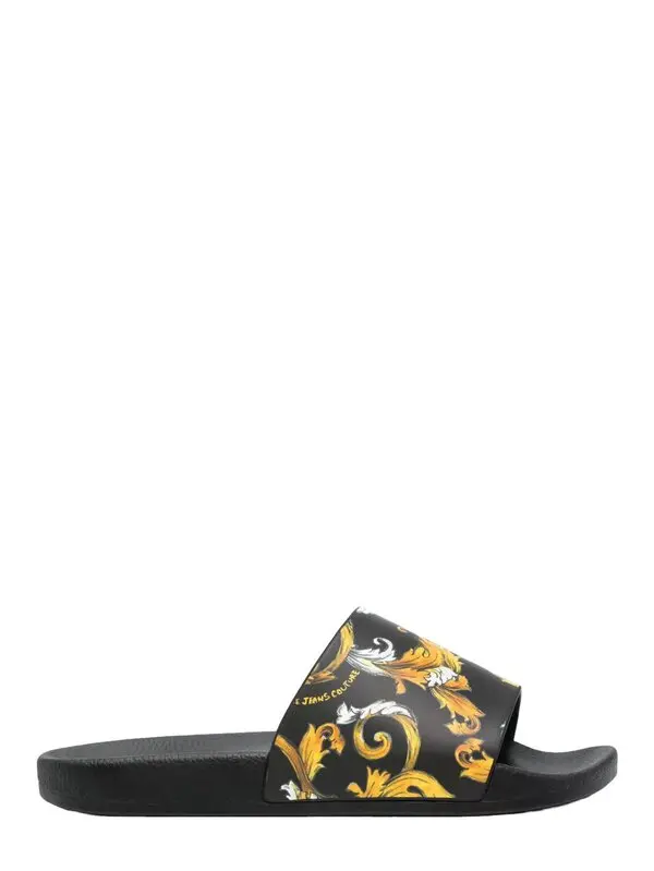 Versace Barocco-print Slides - Black