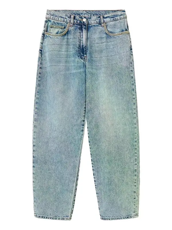TWINSET Rhinestone-embellished Tapered Jeans - Blue