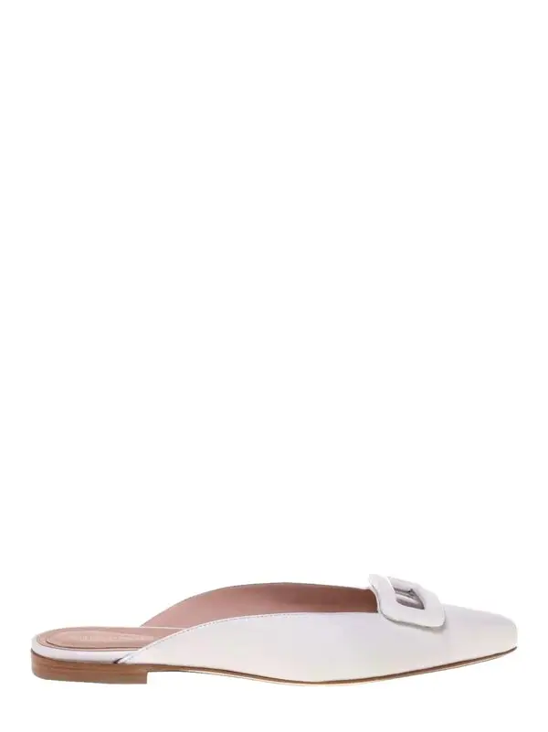 Alberta Ferretti Embellished Flat Mules - White