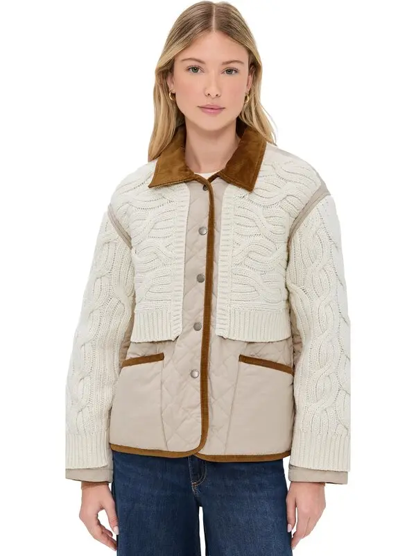 Rag & Bone Ivy Mixed Media Liner Jacket - Ivory