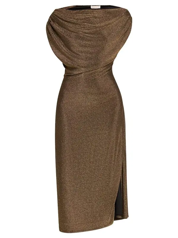 Ramy Brook Rocker Chet Metallic Midi Dress - Gold