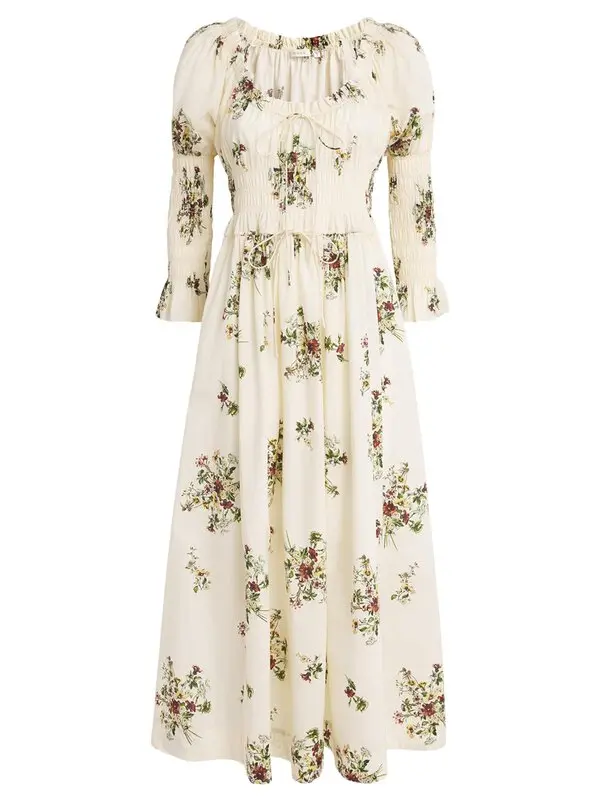 DÔEN Cotton Kaira Midi Dress - Yellow