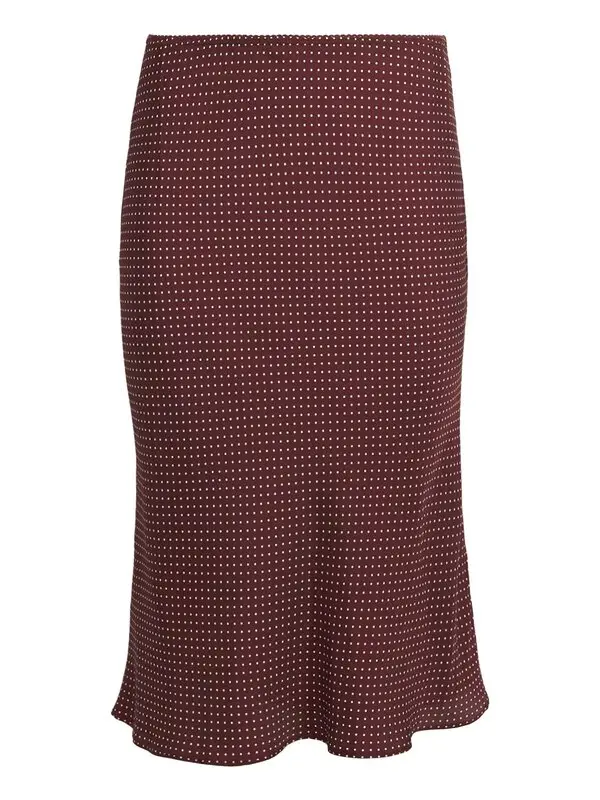 DÔEN Silk-blend Satin Elowette Midi Skirt - Burgundy